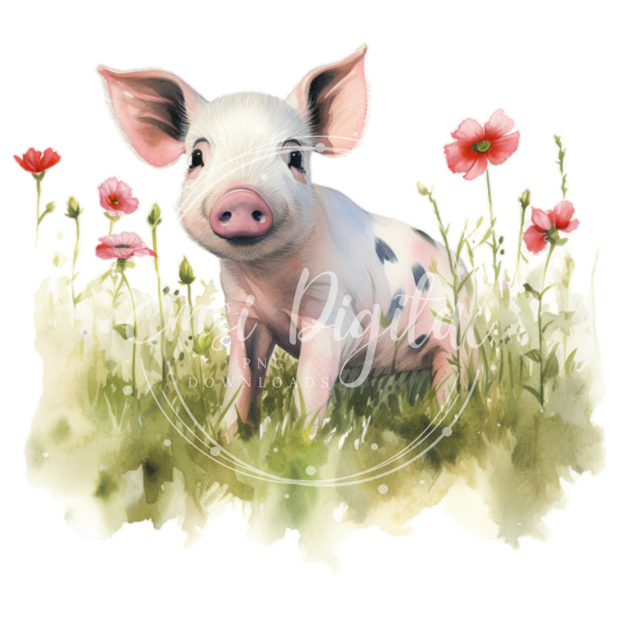 Piglet Clipart High-quality Transparent PNG Watercolor Pig - Etsy