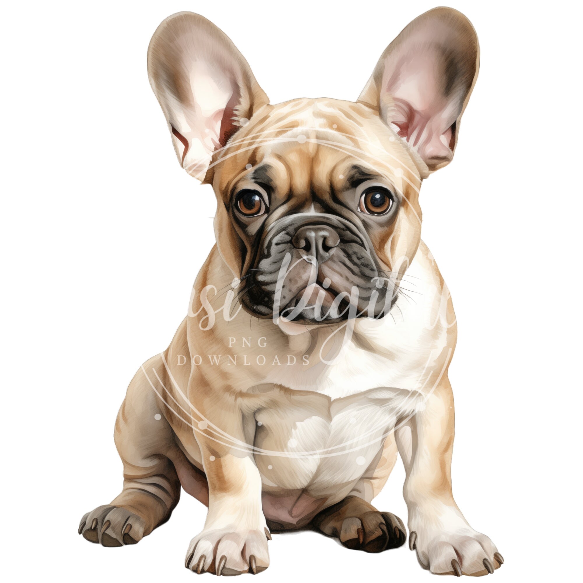 French Bulldog Clipart | High-quality Transparent PNG | Watercolor ...