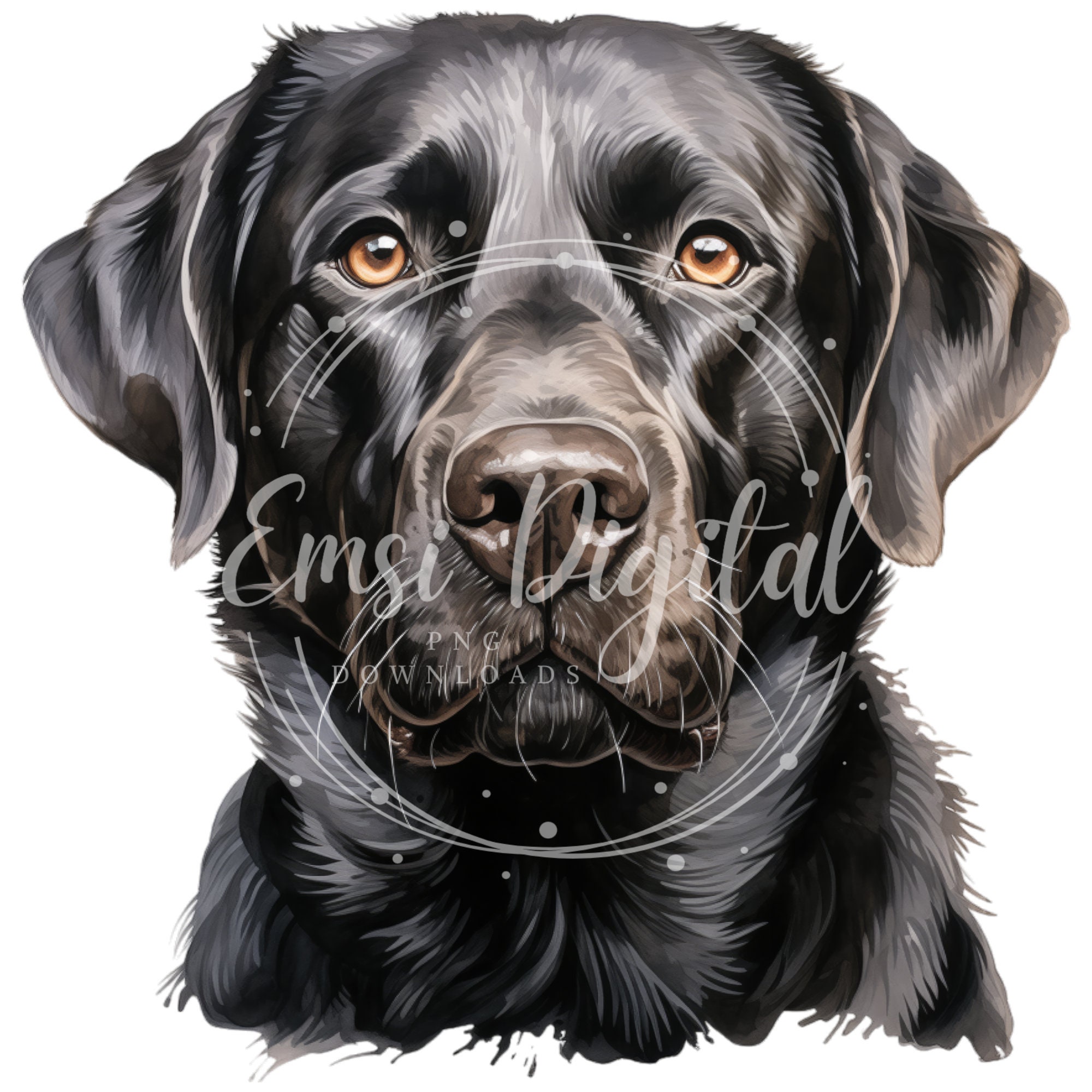 Black Labrador Clipart | High-quality Transparent PNG | Watercolor Dog ...