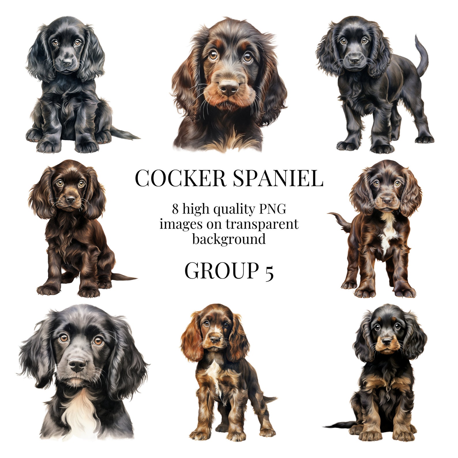 Cocker Spaniel Puppy Clipart | High-quality Transparent PNG ...