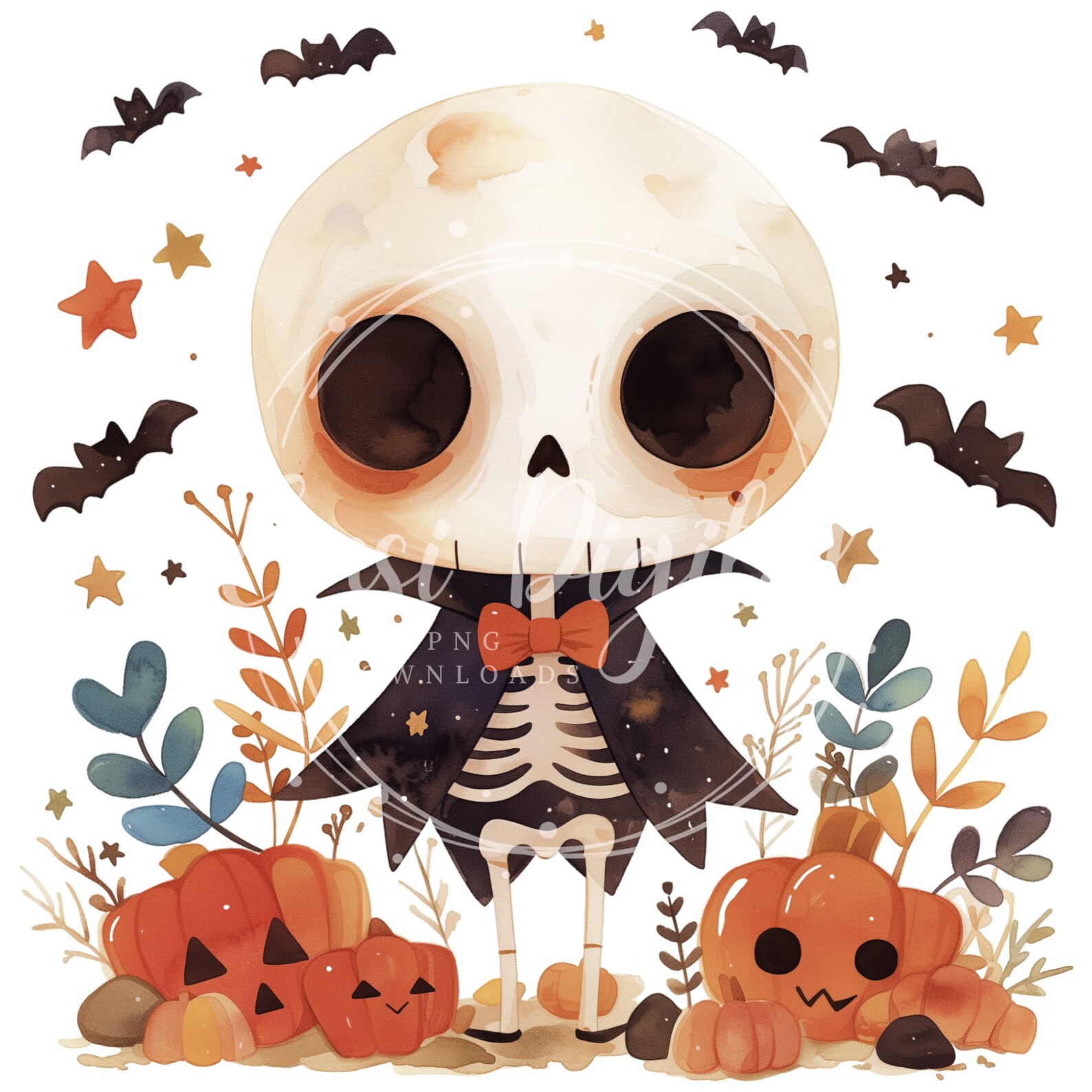 Cute Skeleton Clipart | Transparent PNG | High-quality Illustration ...