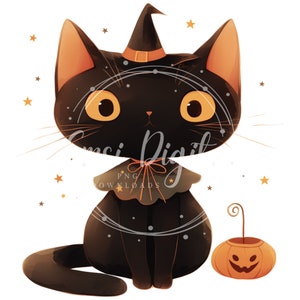 Black Cat Clipart | Transparent PNG | High-quality Illustration ...