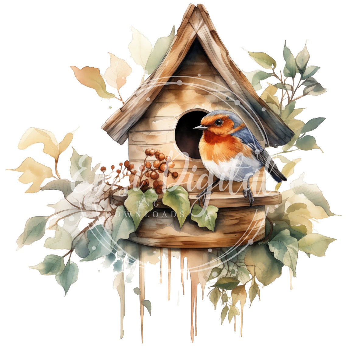 Birdhouse Clipart High-quality Transparent PNG Watercolor Illustration ...