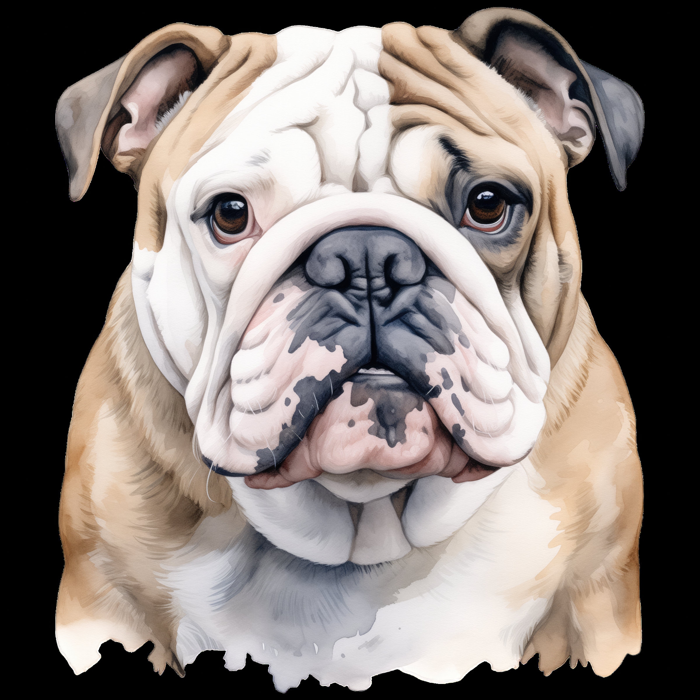 British Bulldog Clipart High-quality Transparent PNG Watercolor ...