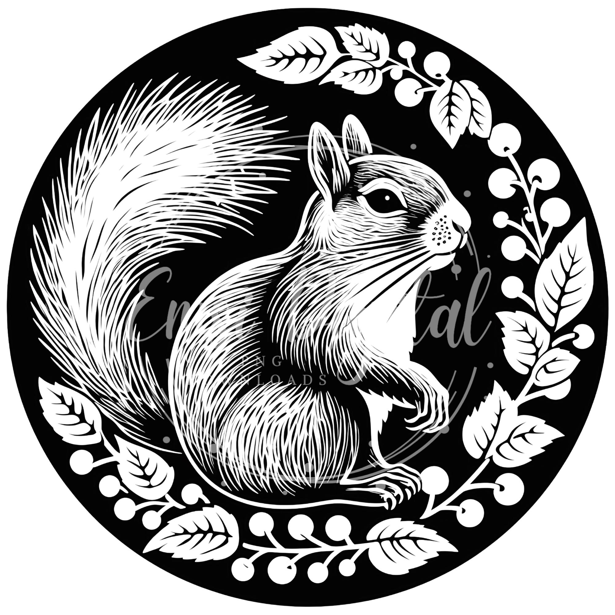 Linocut Print Woodland Animals Clipart | Transparent PNG | High-quality ...