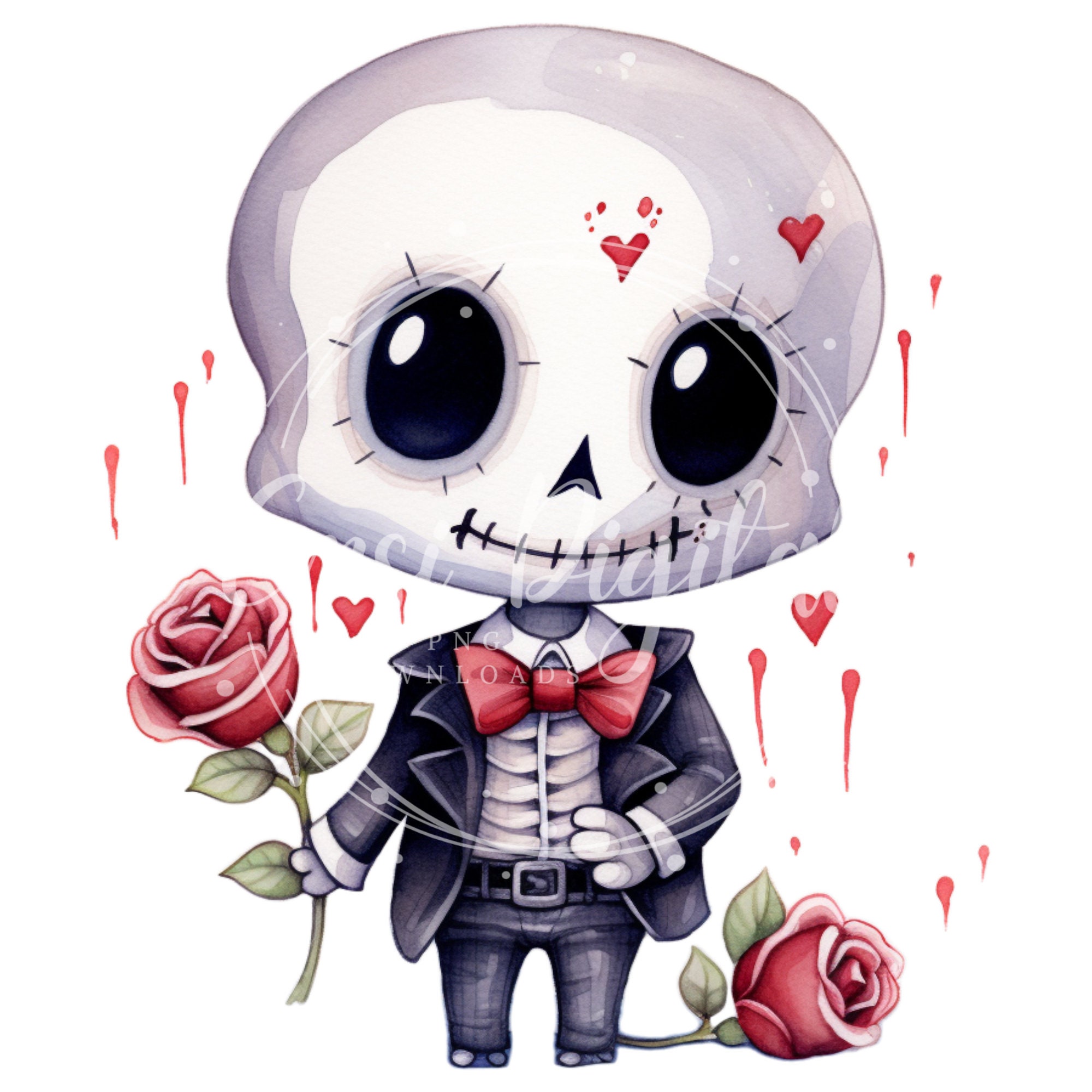 Cute Skeleton Clipart Transparent PNG High-quality - Etsy