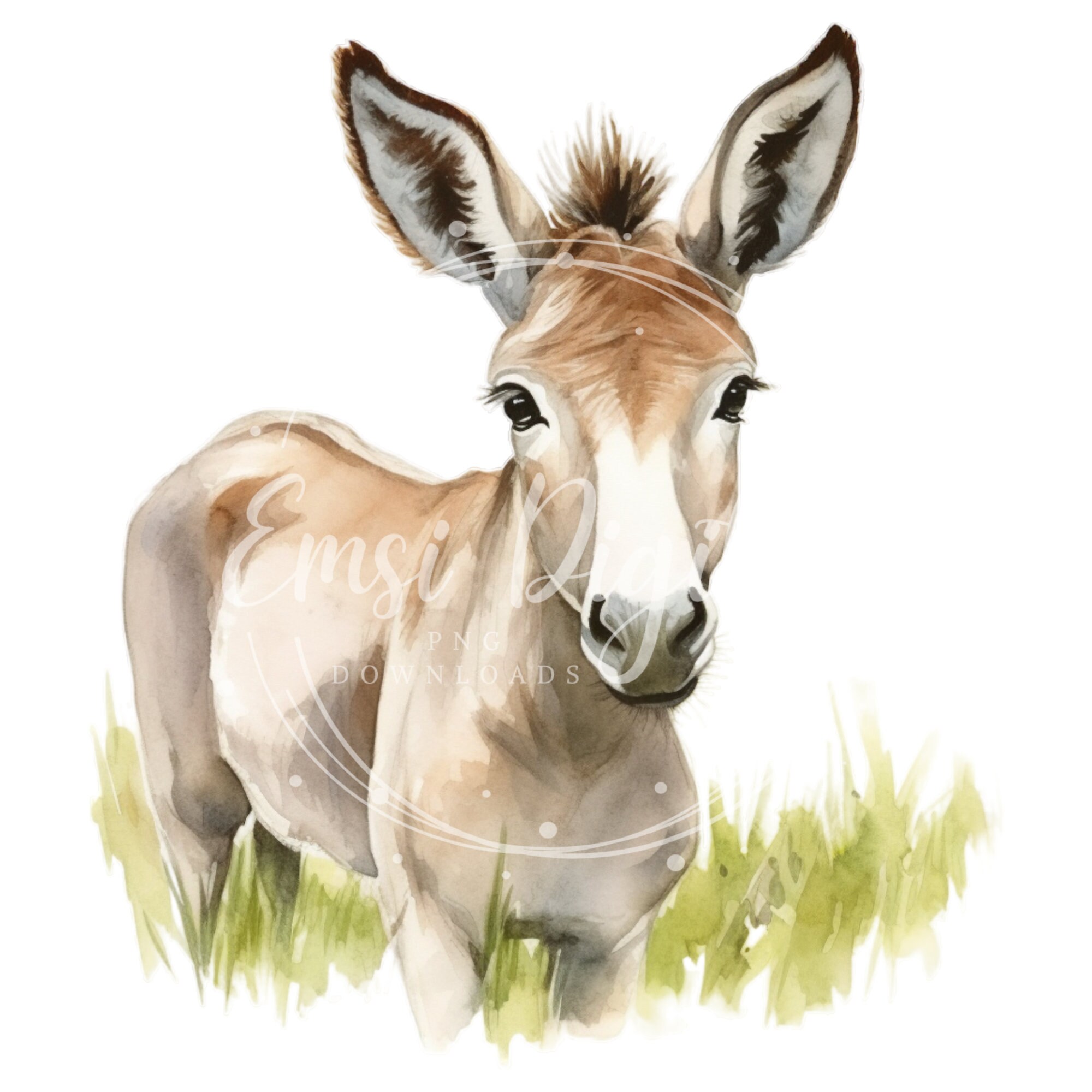 Donkey Clipart High-quality Transparent PNG Watercolor Farm Animal ...