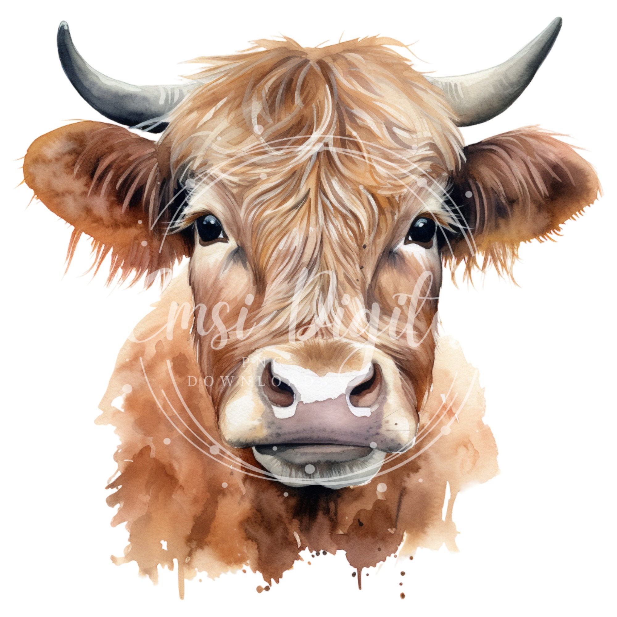 Highland Cattle Clipart High-quality Transparent PNG - Etsy