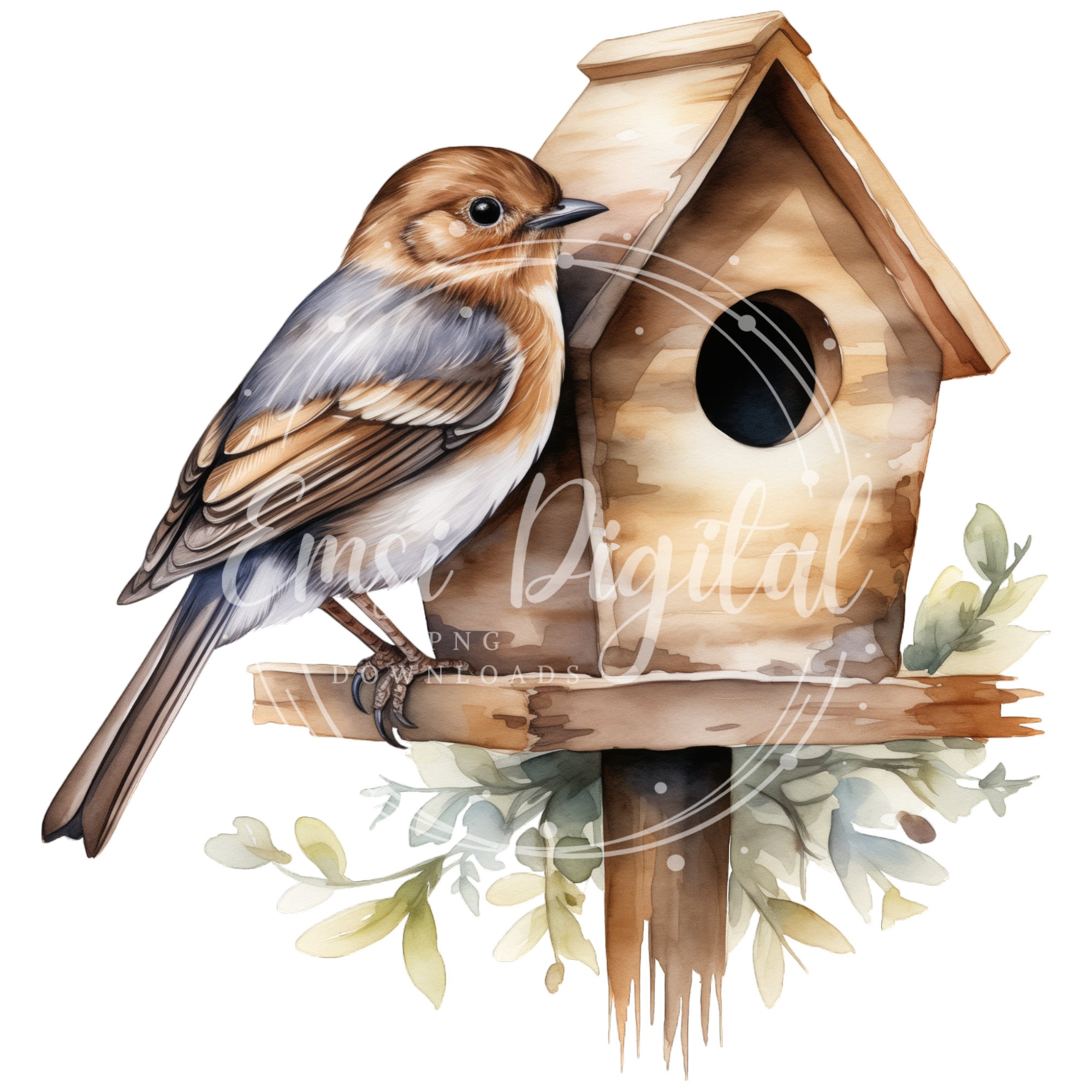 Birdhouse Clipart | High-quality Transparent PNG | Watercolor ...