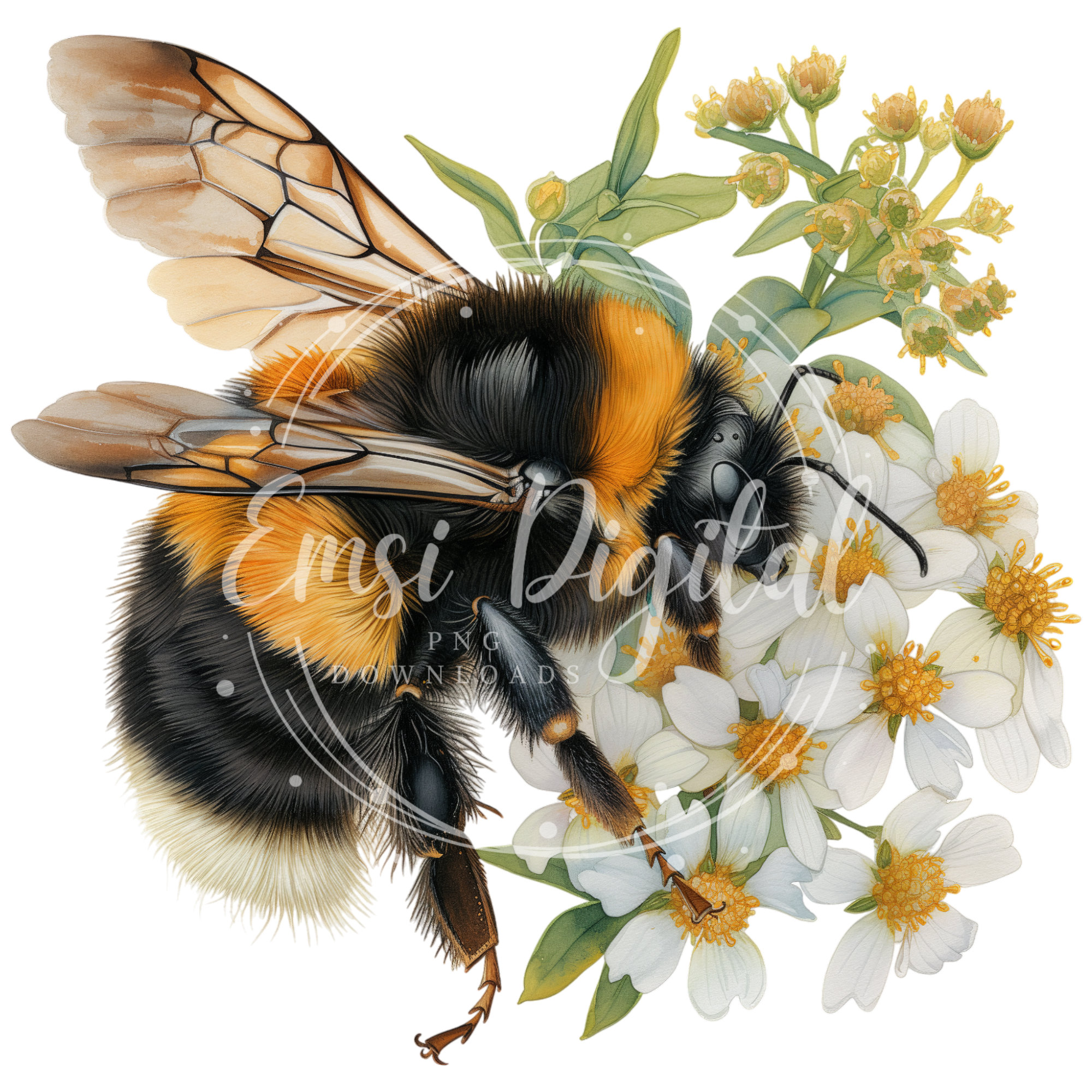 Bumble Bee Clipart | High-quality Transparent PNG | Watercolor Bug ...