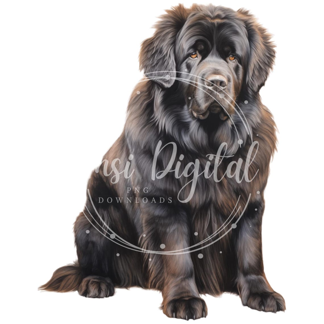 Newfoundland Dog Clipart | High-quality Transparent PNG | Watercolor ...
