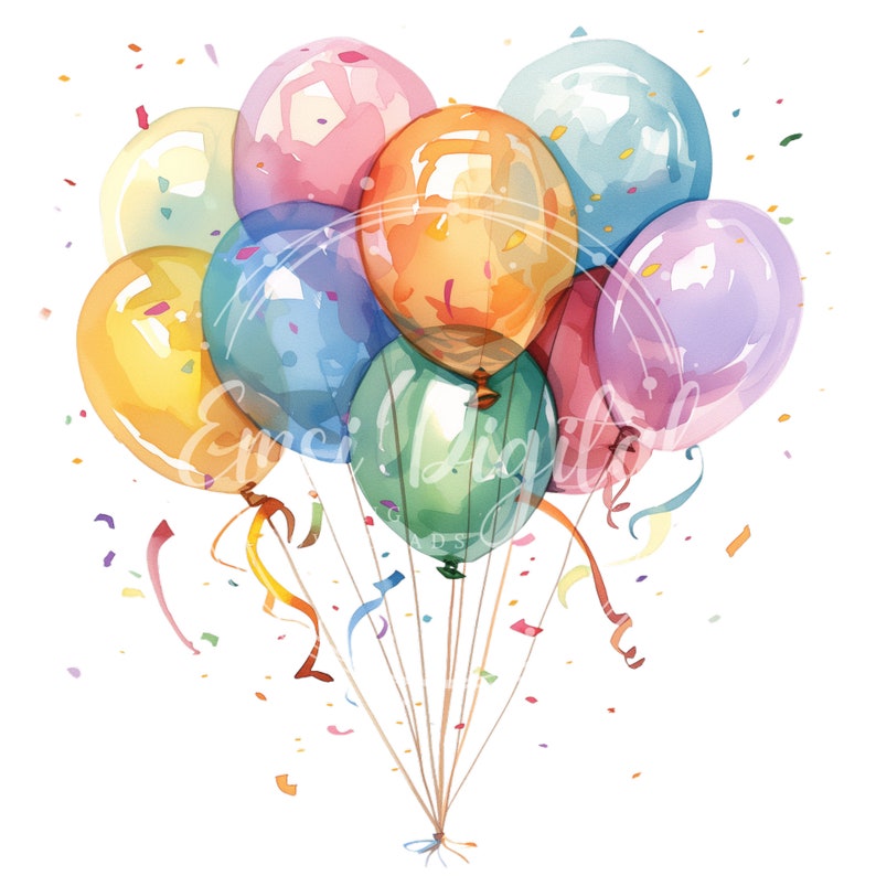 Balloon Clipart | High-quality Transparent PNG | Watercolor Party ...
