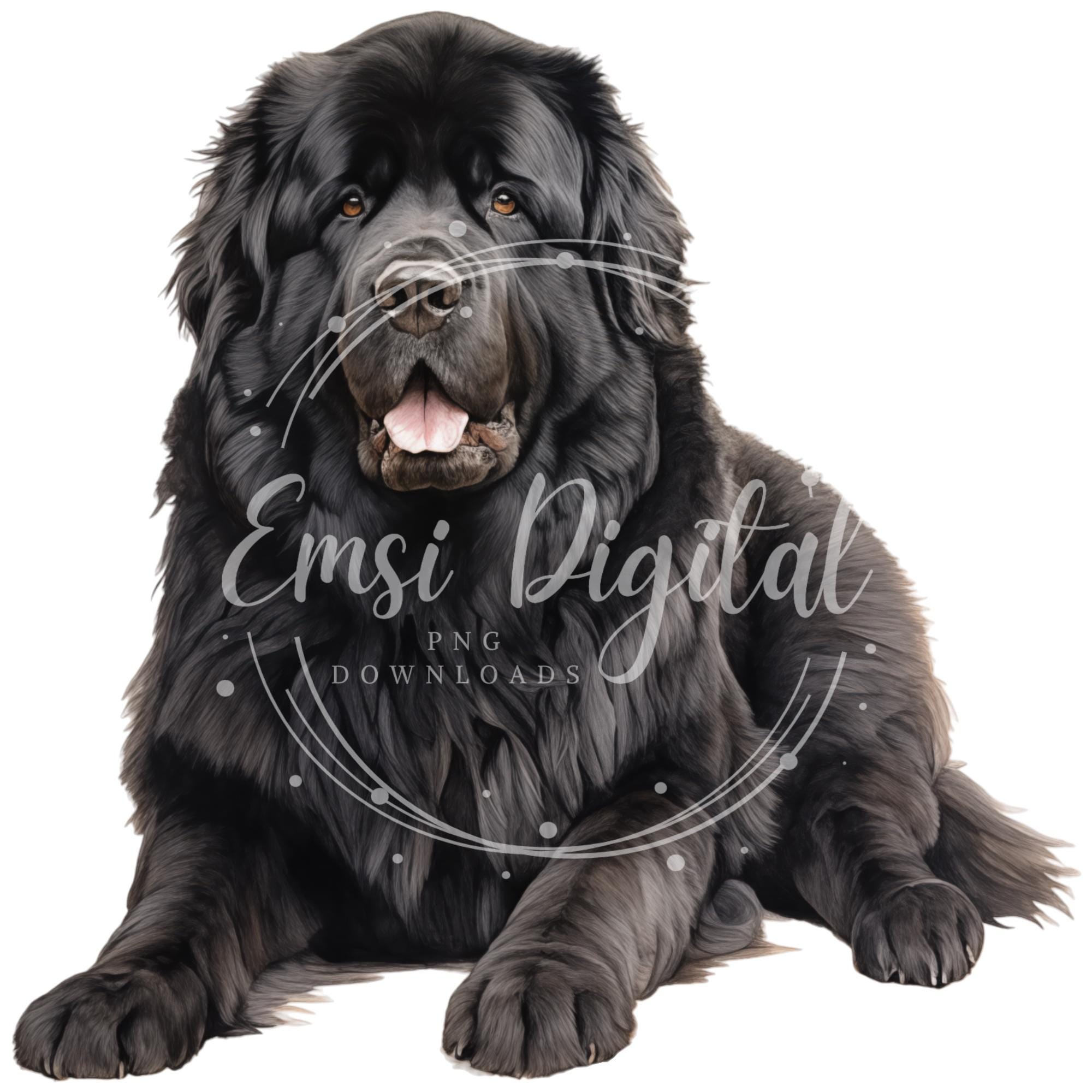 Newfoundland Dog Clipart | High-quality Transparent PNG | Watercolor ...