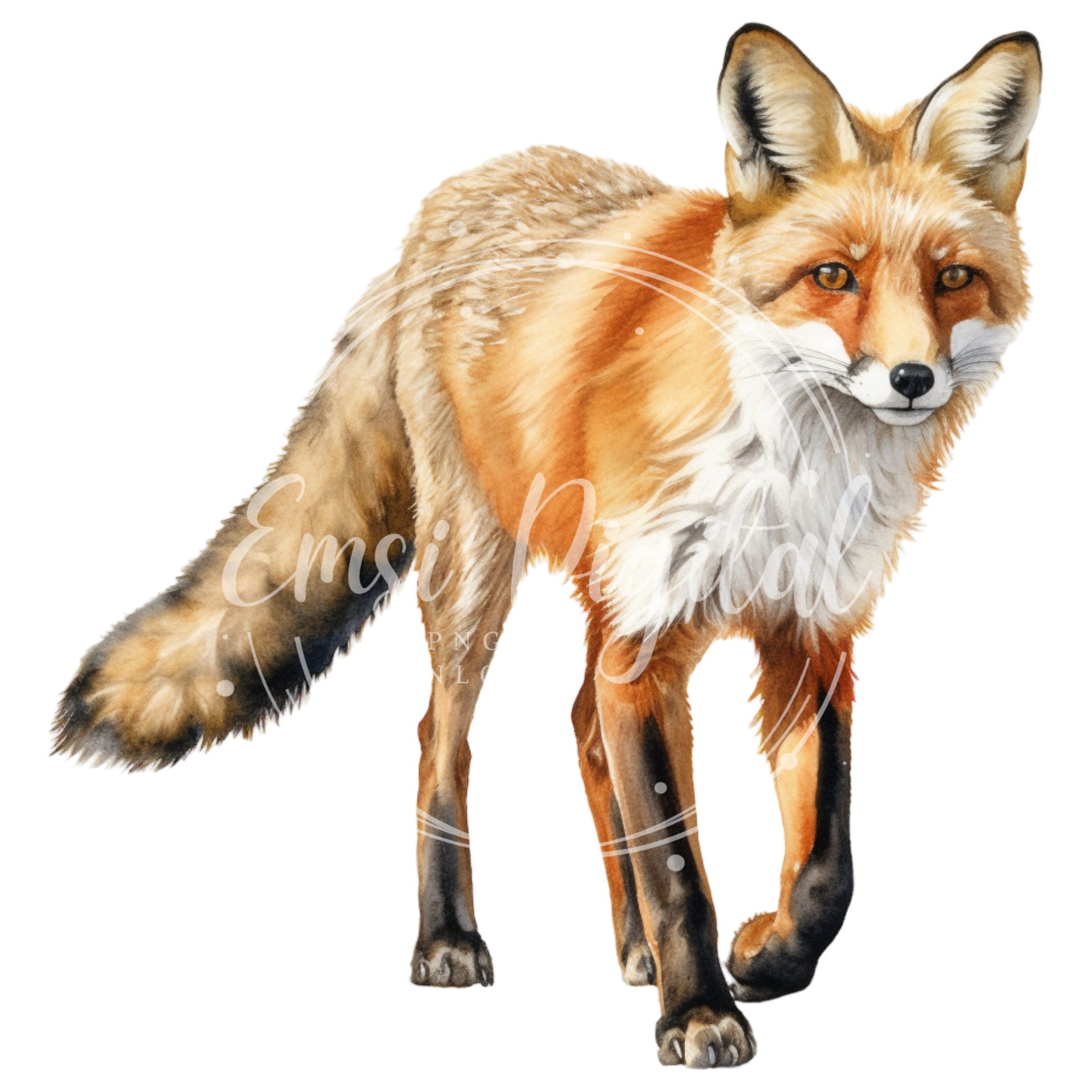 Fox Clipart Transparent PNG High-quality Watercolor - Etsy
