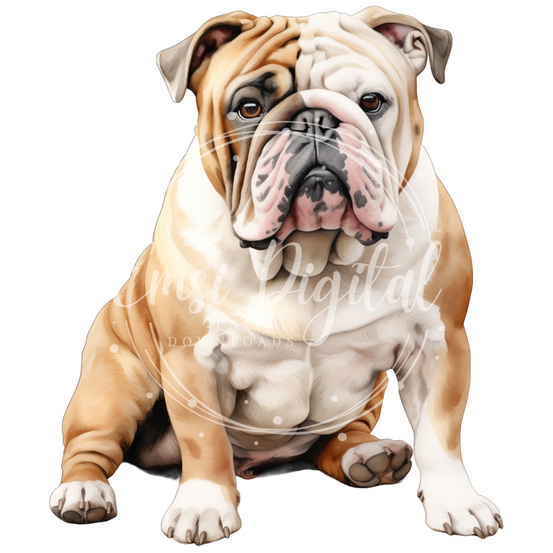 British Bulldog Clipart | High-quality Transparent PNG | Watercolor ...