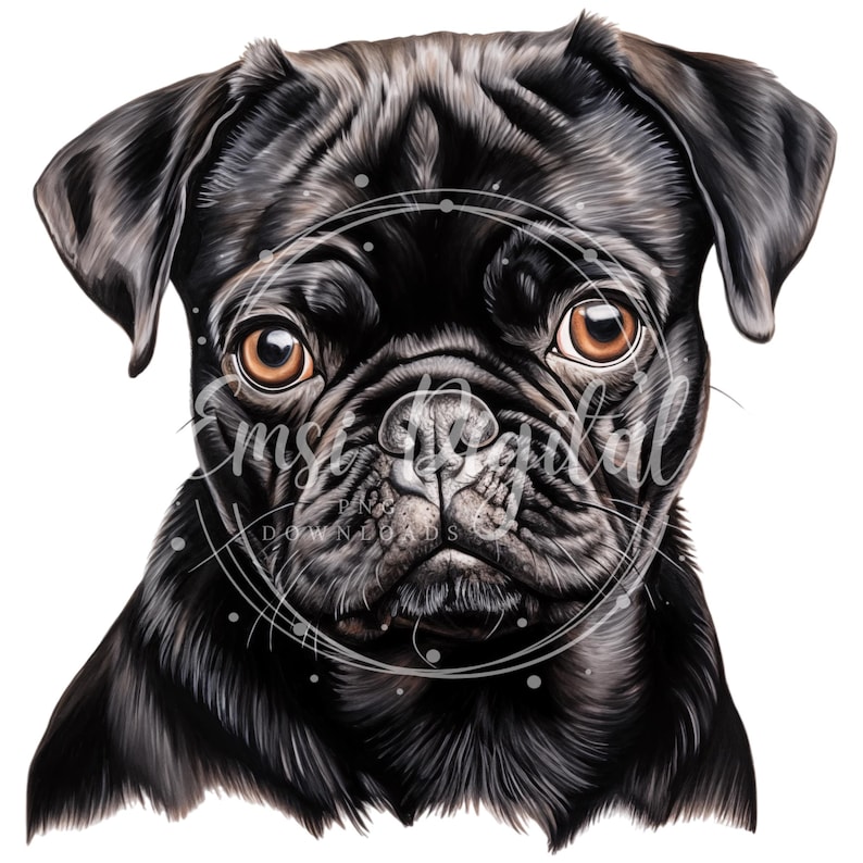 Pug Clipart | High-quality Transparent PNG | Watercolor Dog ...