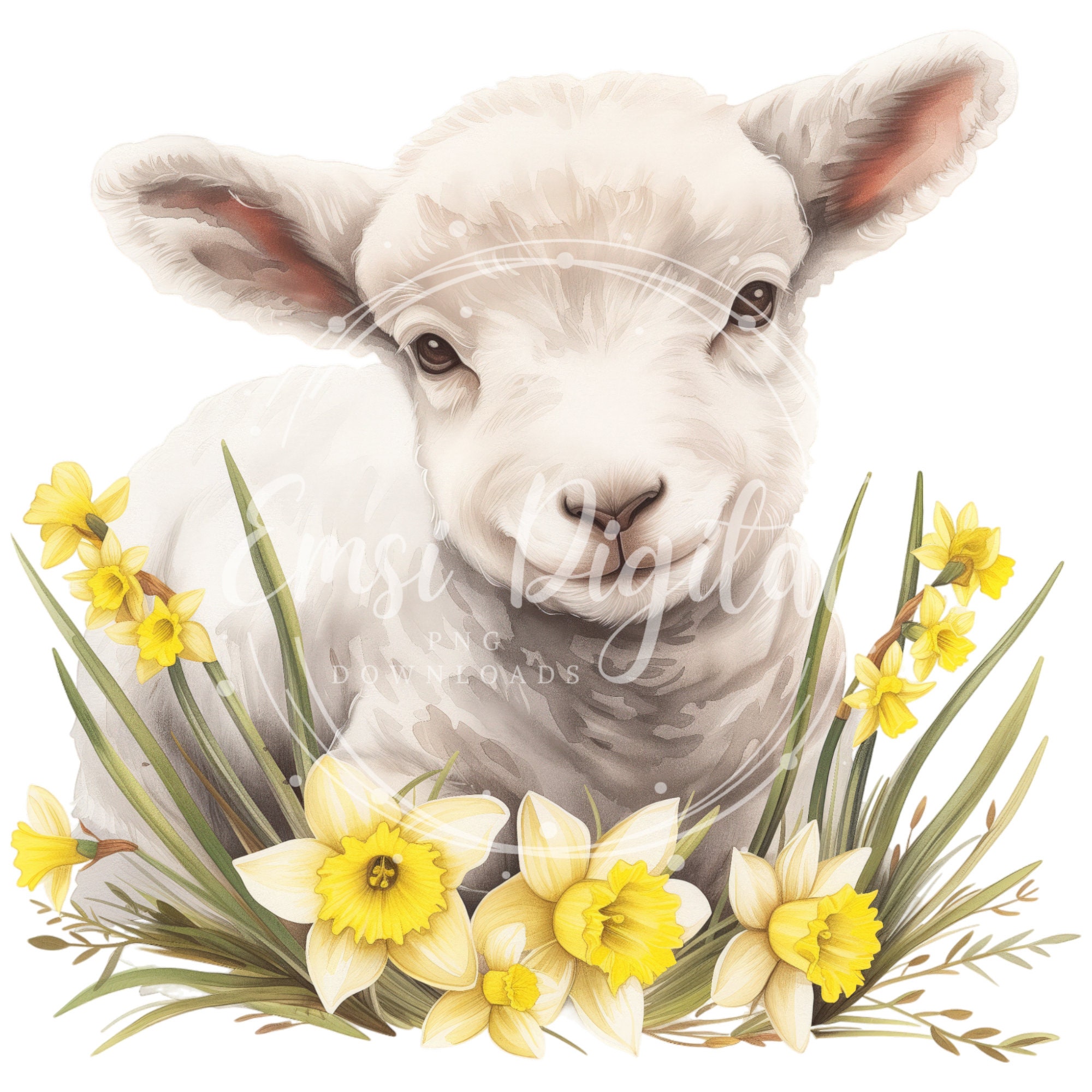 Spring Lamb Clipart | High-quality Transparent PNG | Watercolor Sheep ...