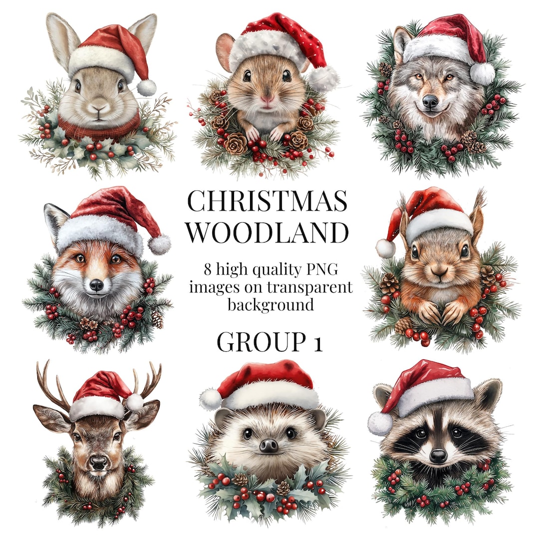 Christmas Woodland Animals Clipart | High-quality Transparent PNG ...