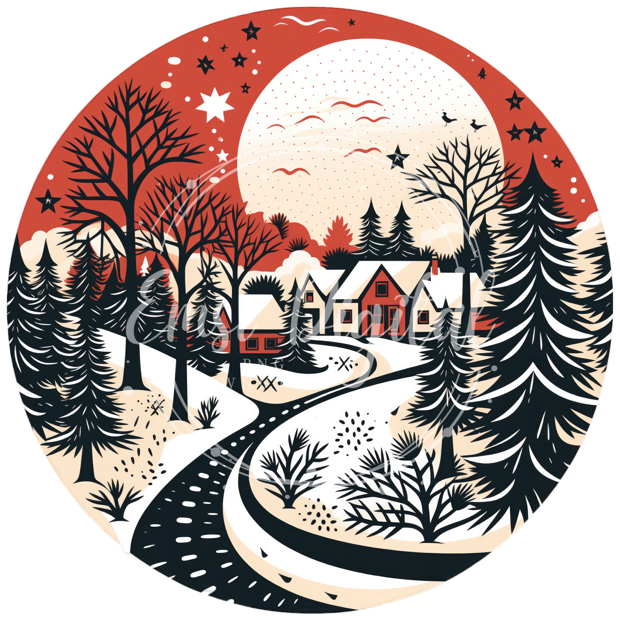 Winter Scene Clipart Transparent PNG High-quality Watercolor ...