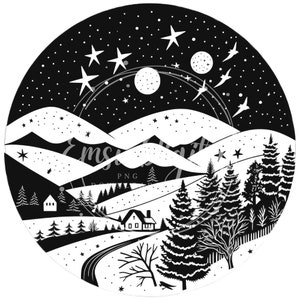 Winter Scene Clipart | Transparent PNG | High-quality Watercolor ...