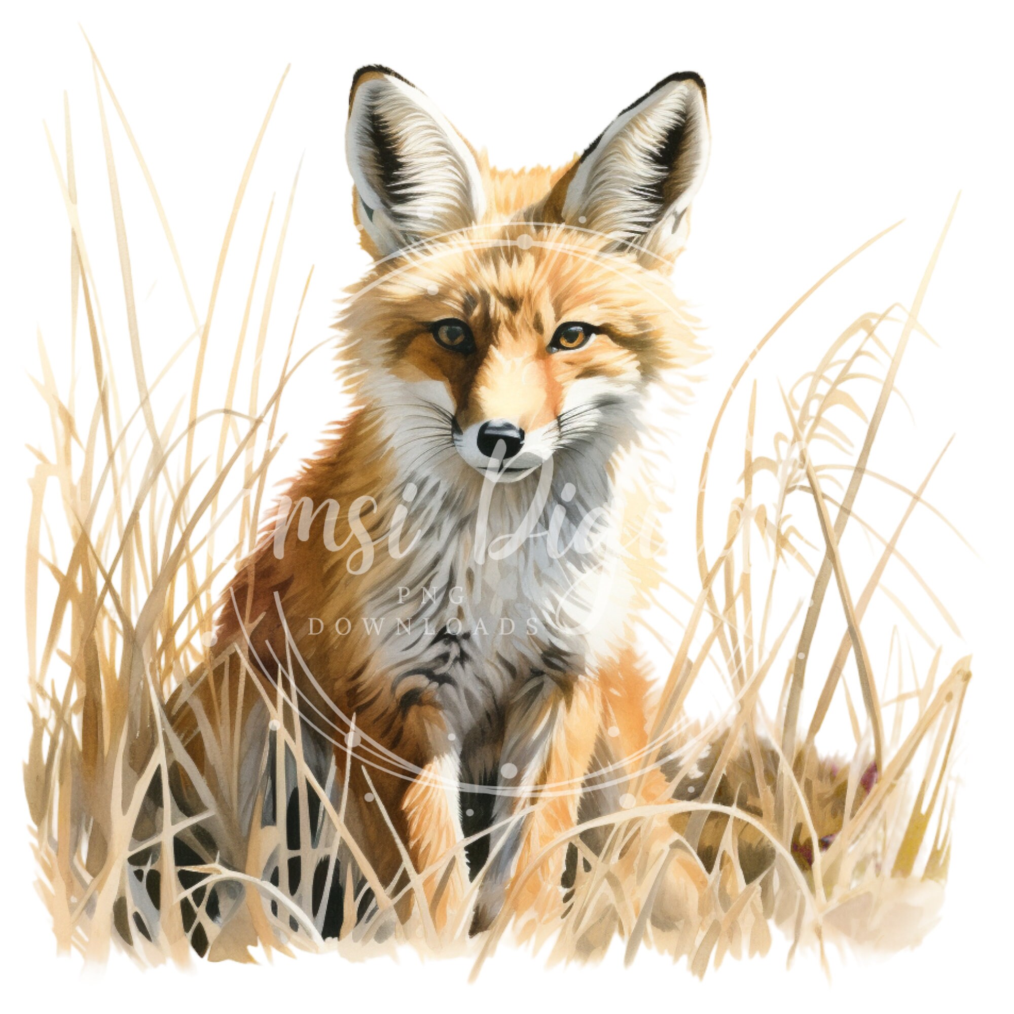 Fox Clipart Transparent PNG High-quality Watercolor - Etsy