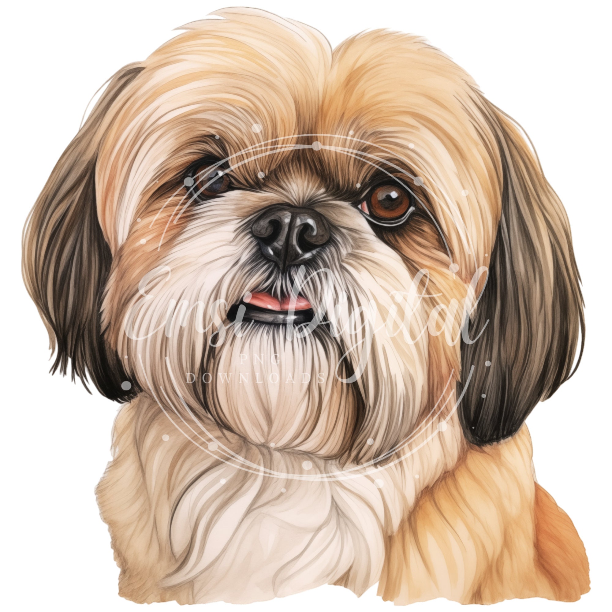 Shih Tzu Clipart High-quality Transparent PNG Watercolor Dog ...