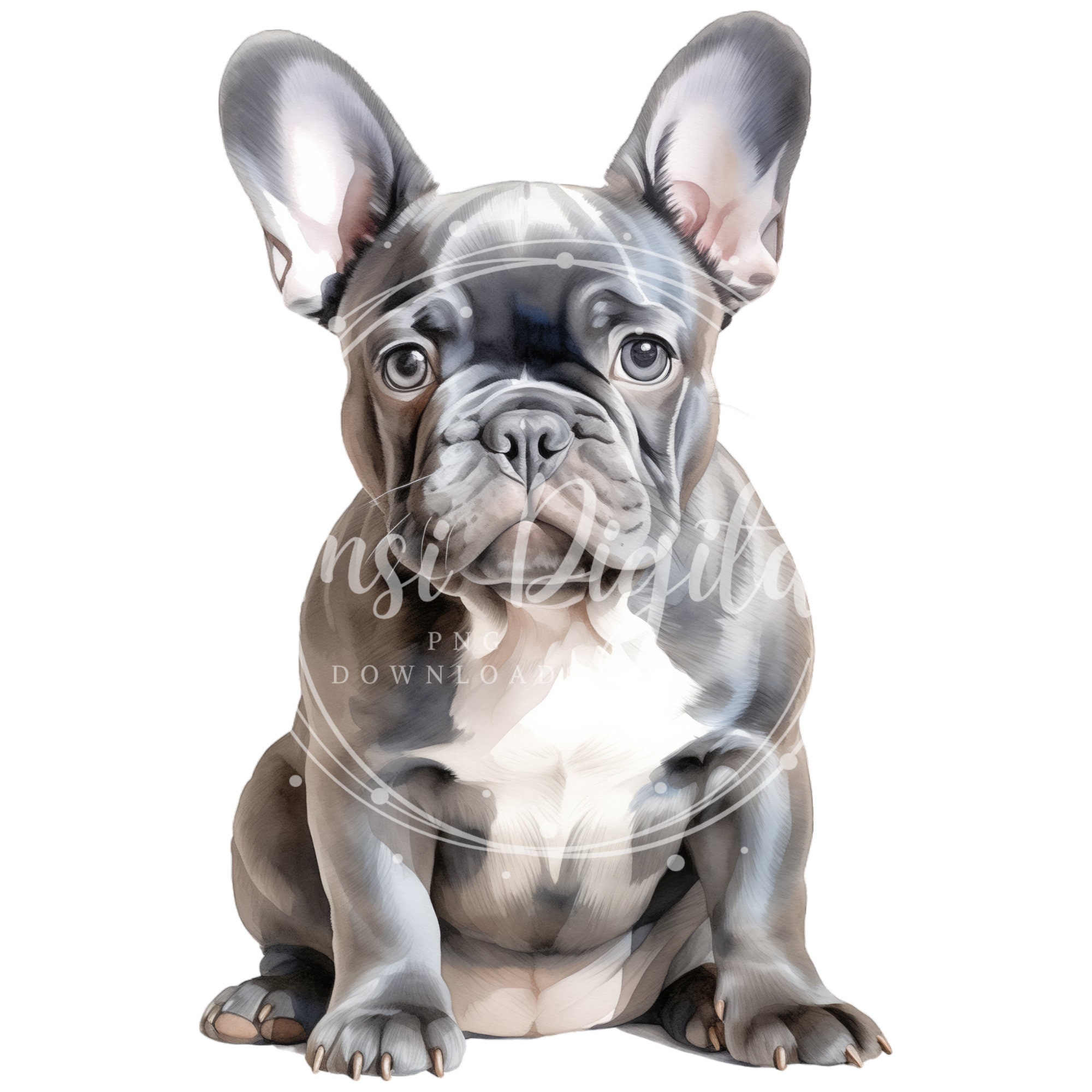 French Bulldog Clipart | High-quality Transparent PNG | Watercolor ...