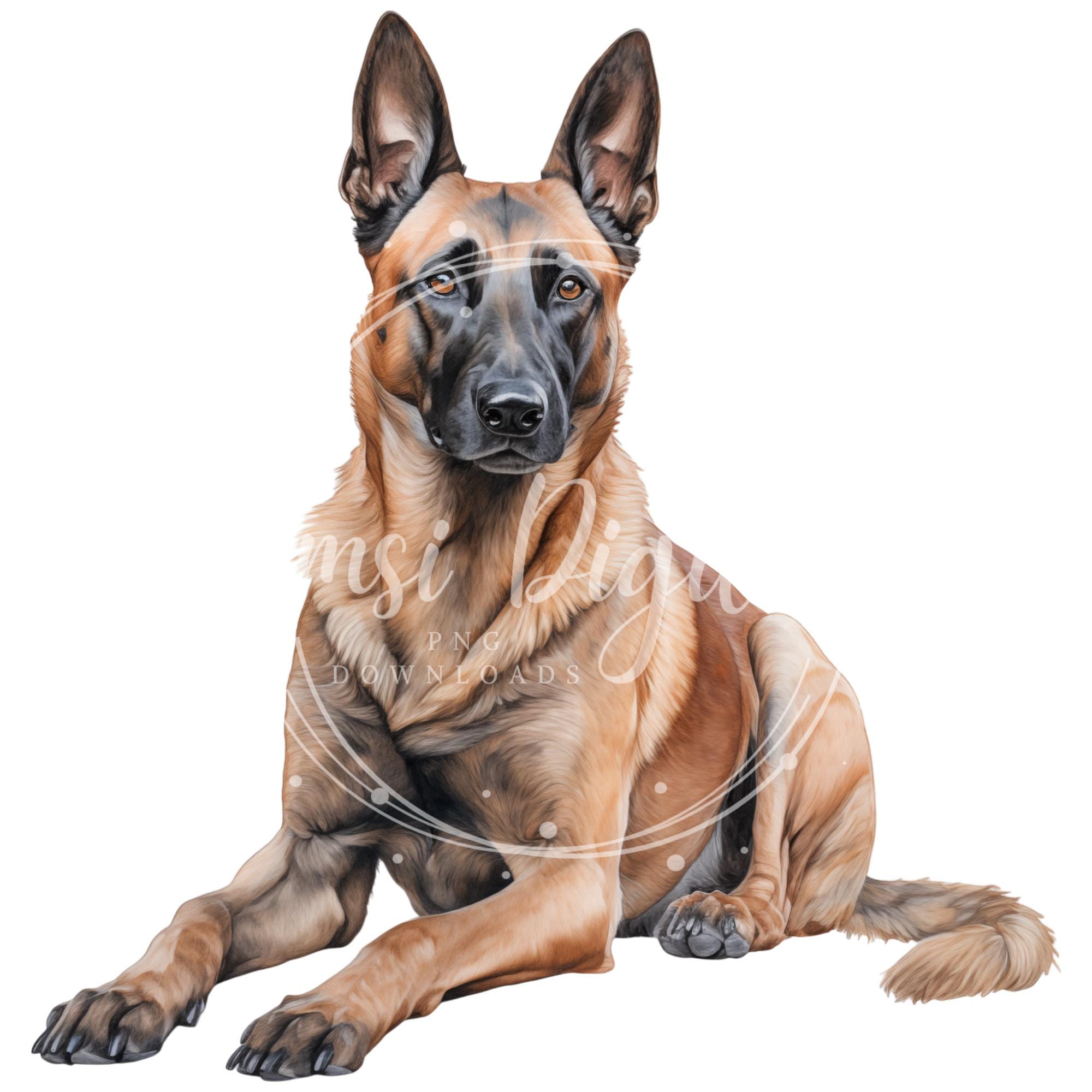 Belgian Malinois Clipart High-quality Transparent PNG Watercolor Dog ...