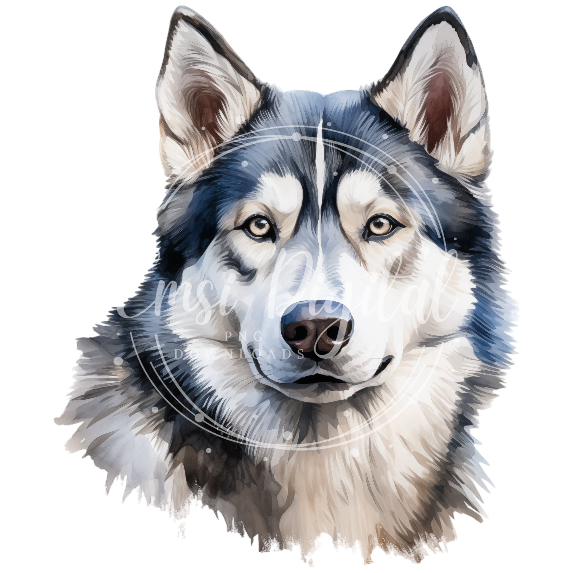 Husky Clipart | High-quality Transparent PNG | Watercolor Dog ...
