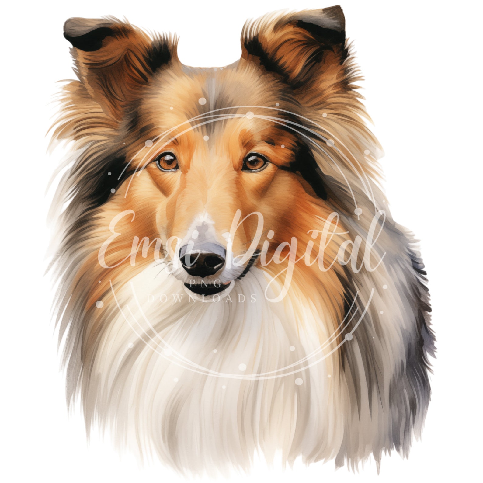 Shetland Sheepdog Clipart | High-quality Transparent PNG | Watercolor ...