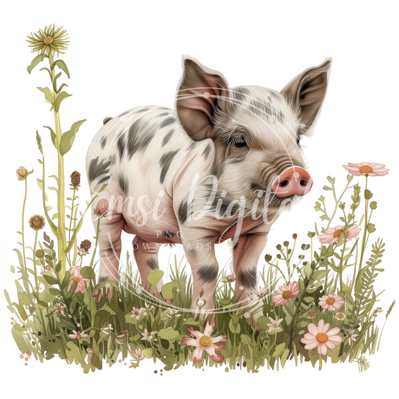 Piglet Clipart | High-quality Transparent PNG | Watercolor Pig ...