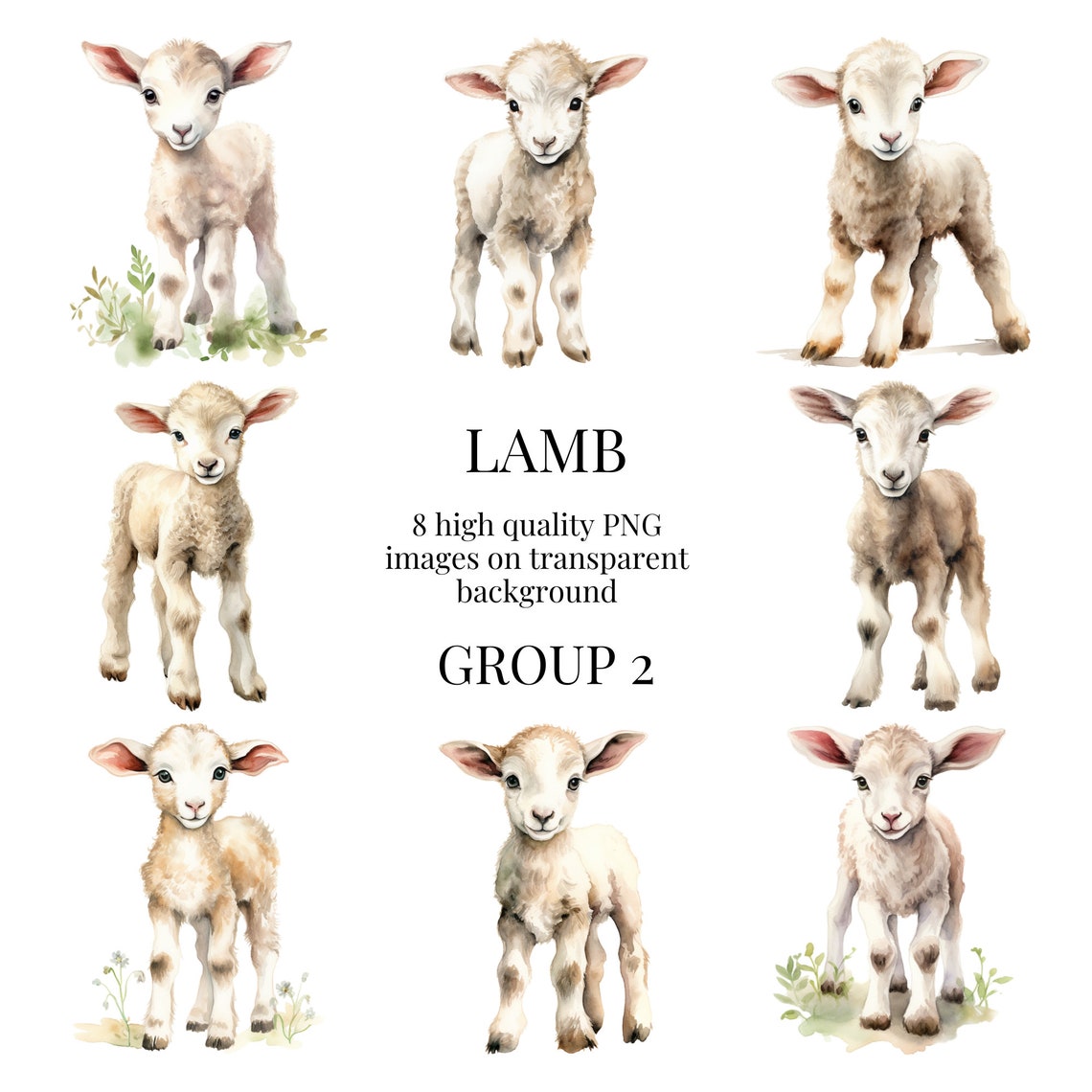 Lamb Clipart High-quality Transparent PNG Watercolor Sheep - Etsy