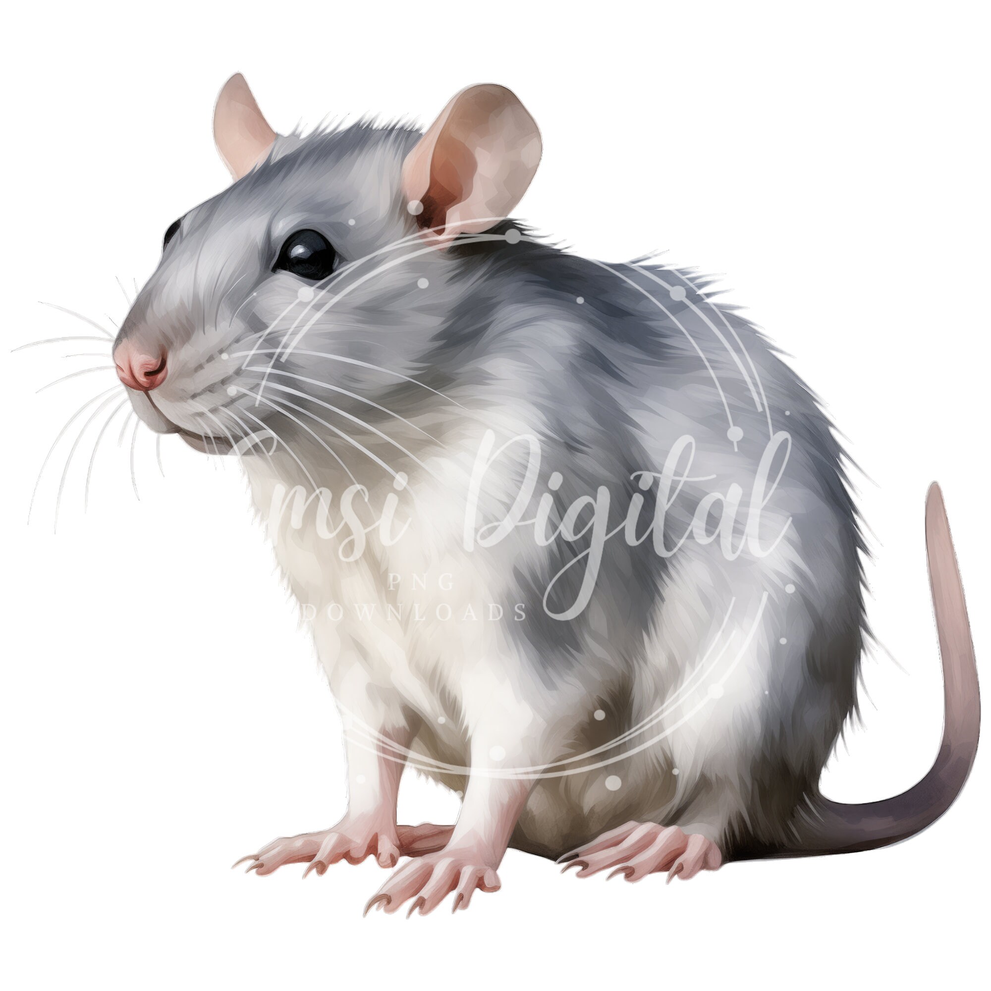 Cute Rat Clipart | High-quality Transparent PNG | Watercolor Rodent ...