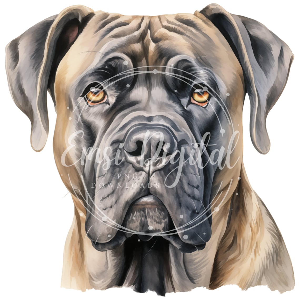Cane Corso Clipart High-quality Transparent PNG Watercolor Illustration ...