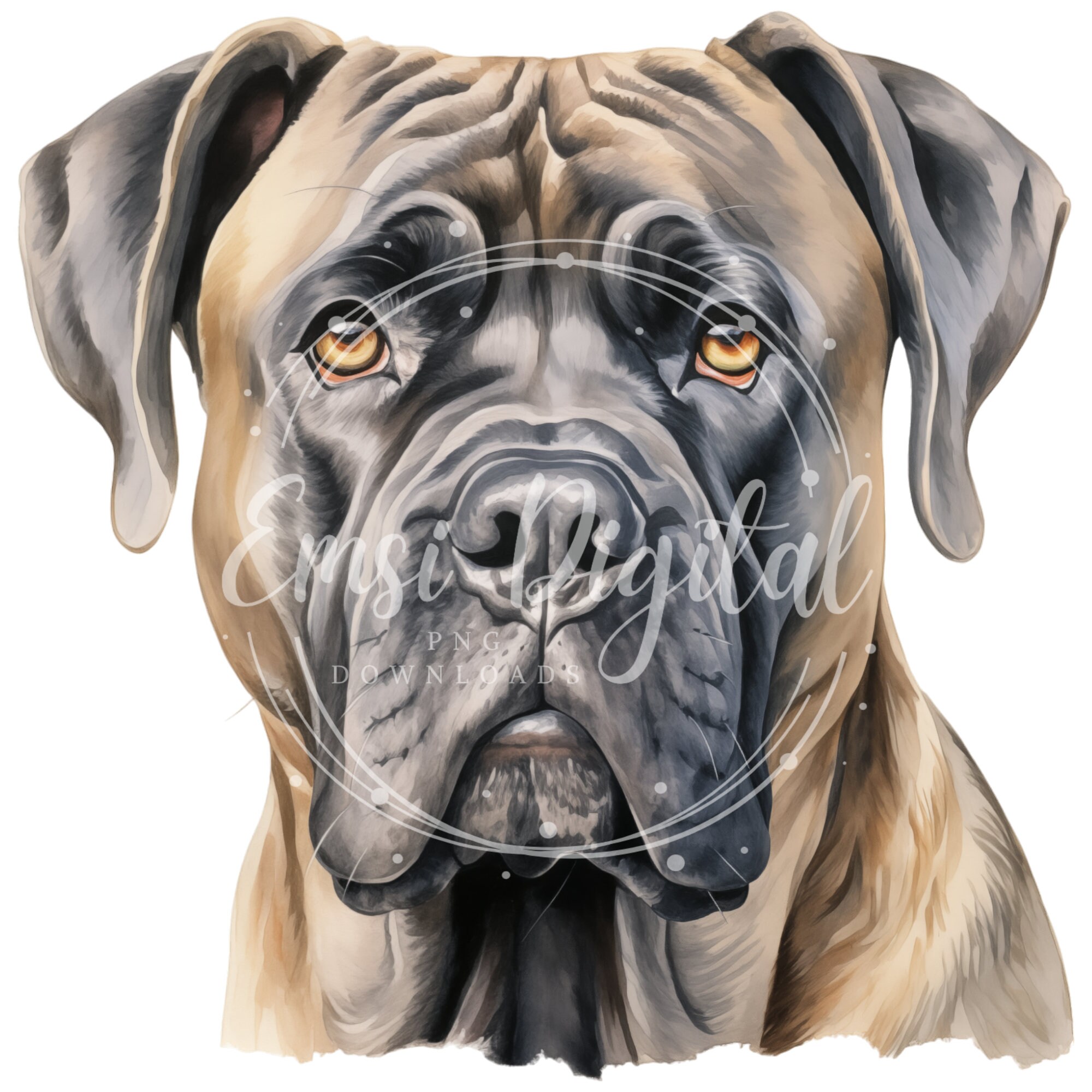 Cane Corso Clipart High-quality Transparent PNG Watercolor Illustration ...