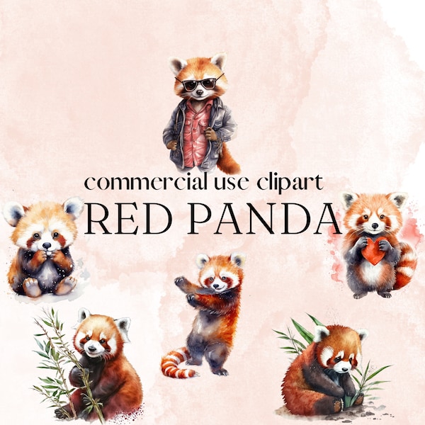Red Panda Watercolor - Etsy