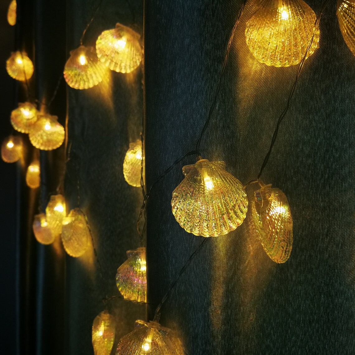 Seashell String Lights Starry Sky Decorative Ambient - Etsy