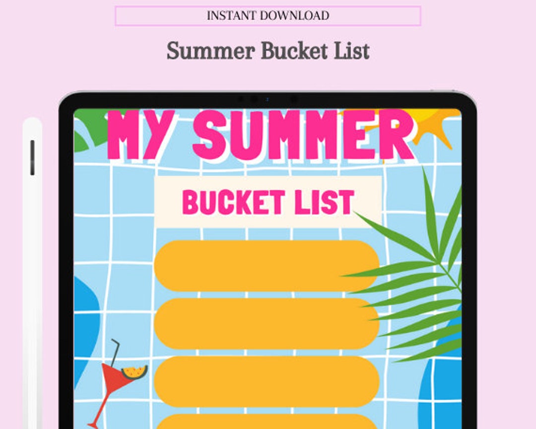 Digital Summer Bucket List | Bucket List | Bucket List for iPad and ...
