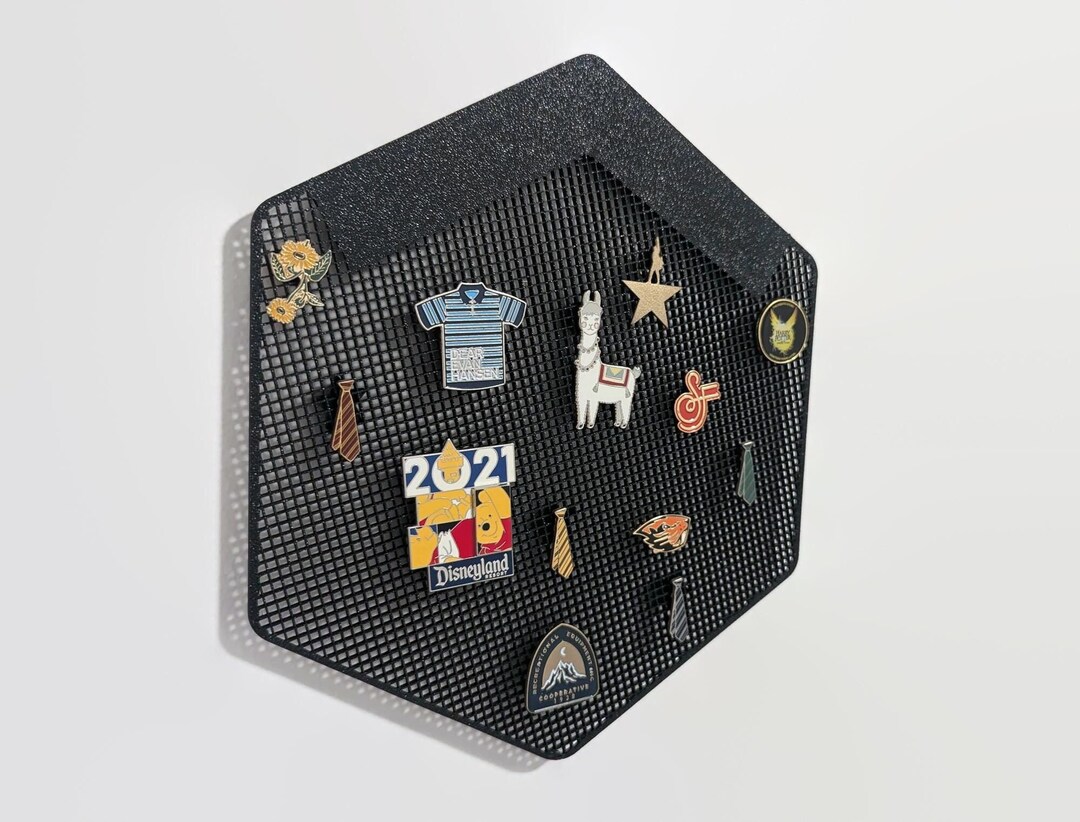 Hexagonal Minimalist Screwless Pin Display | Stylish Enamel Pin Display ...