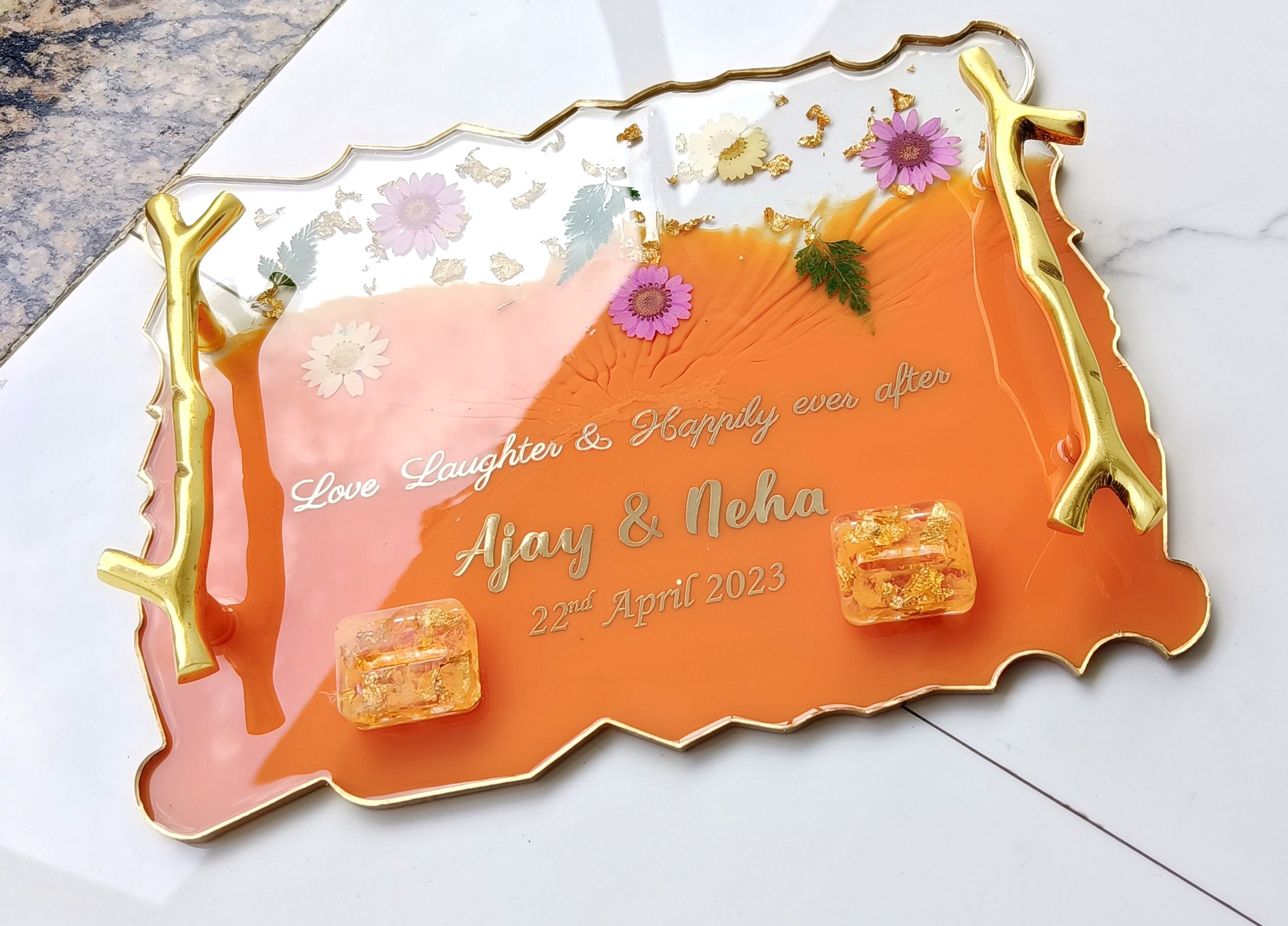 Resin Ring Platter, Customized Ring Platter, Resin Tray Coaster Set ...