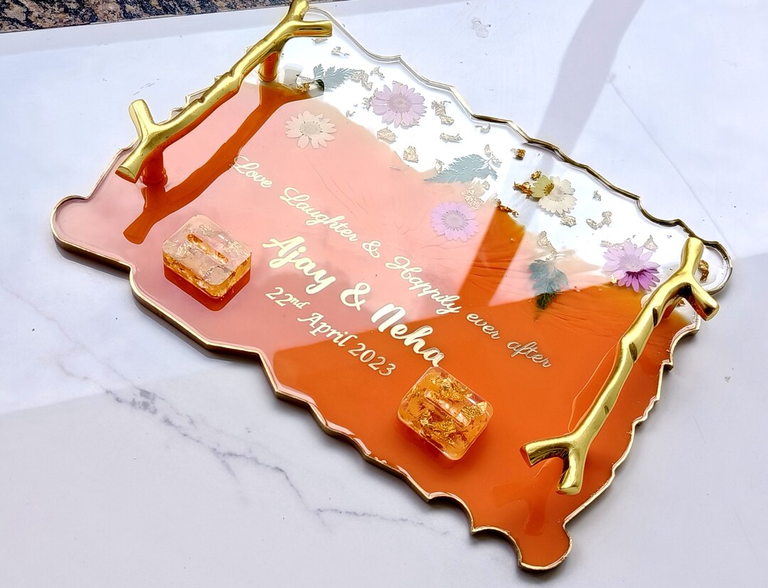 Resin Ring Platter, Customized Ring Platter, Resin Tray Coaster Set ...