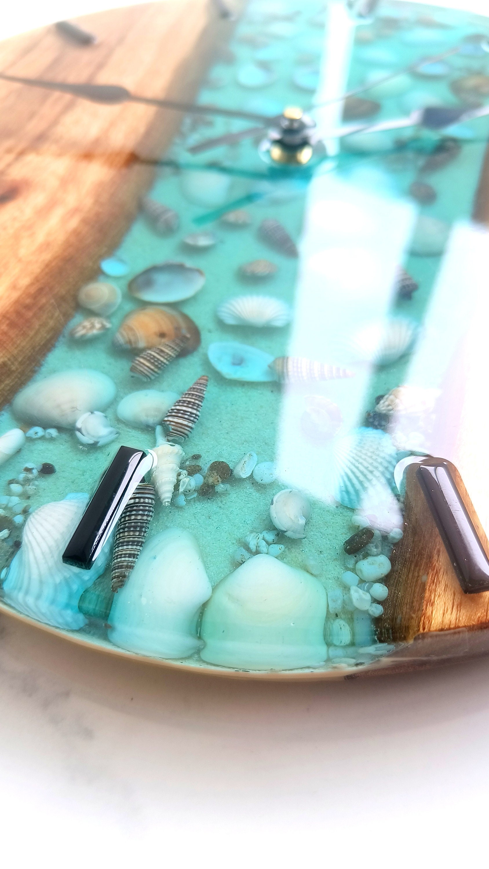 Resin Wall Clock, Resin River Wall Clock, Resin River Clock, Resin Wood ...