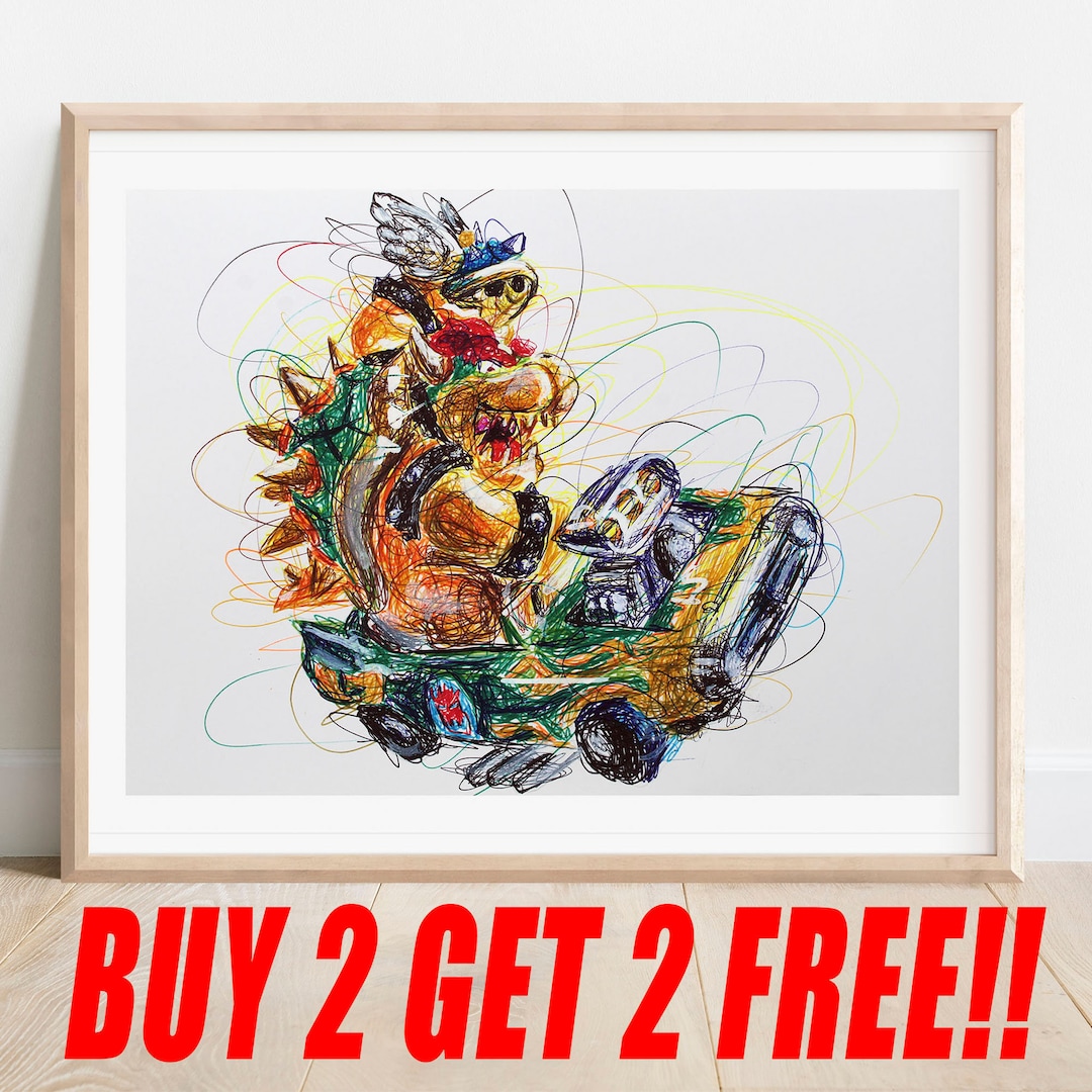 Bowser Kart Ballpoint Pen Print Buy 2 Get 2 Free Mario Kart Poster