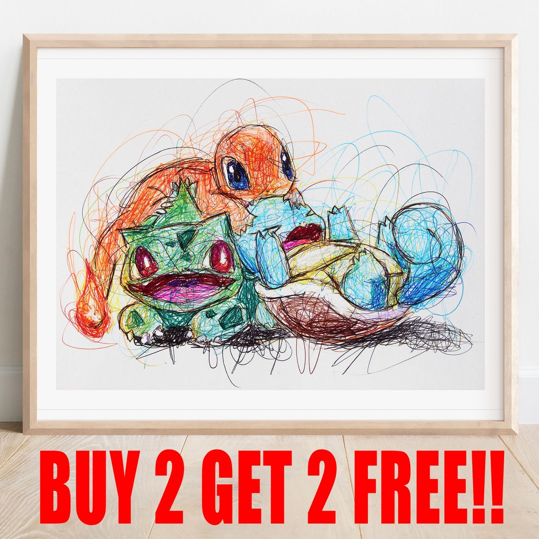 Poke Starters Ballpoint Pen Print, Buy 2 Get 2 FREE, Squirtle ...