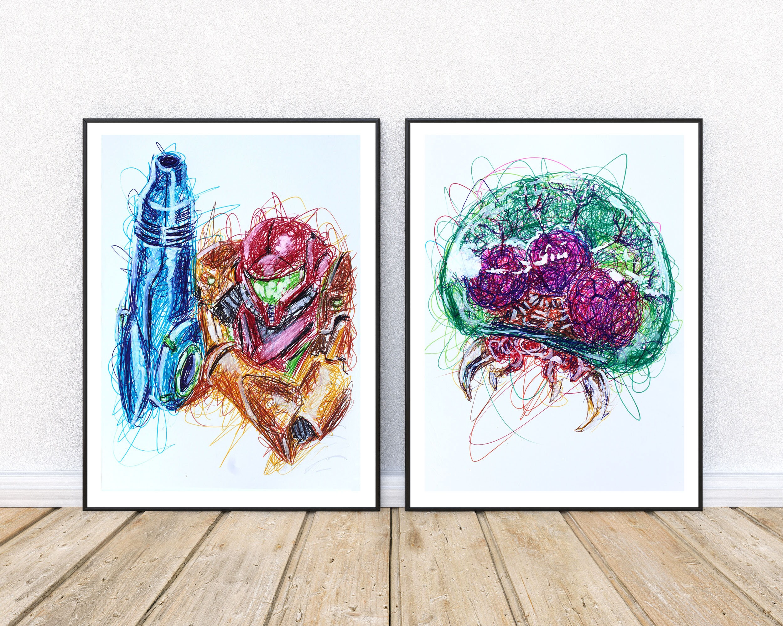 Samus and Metroid Ballpoint Pen Print Set, GET 2 FREE PRINTS, Metroid ...