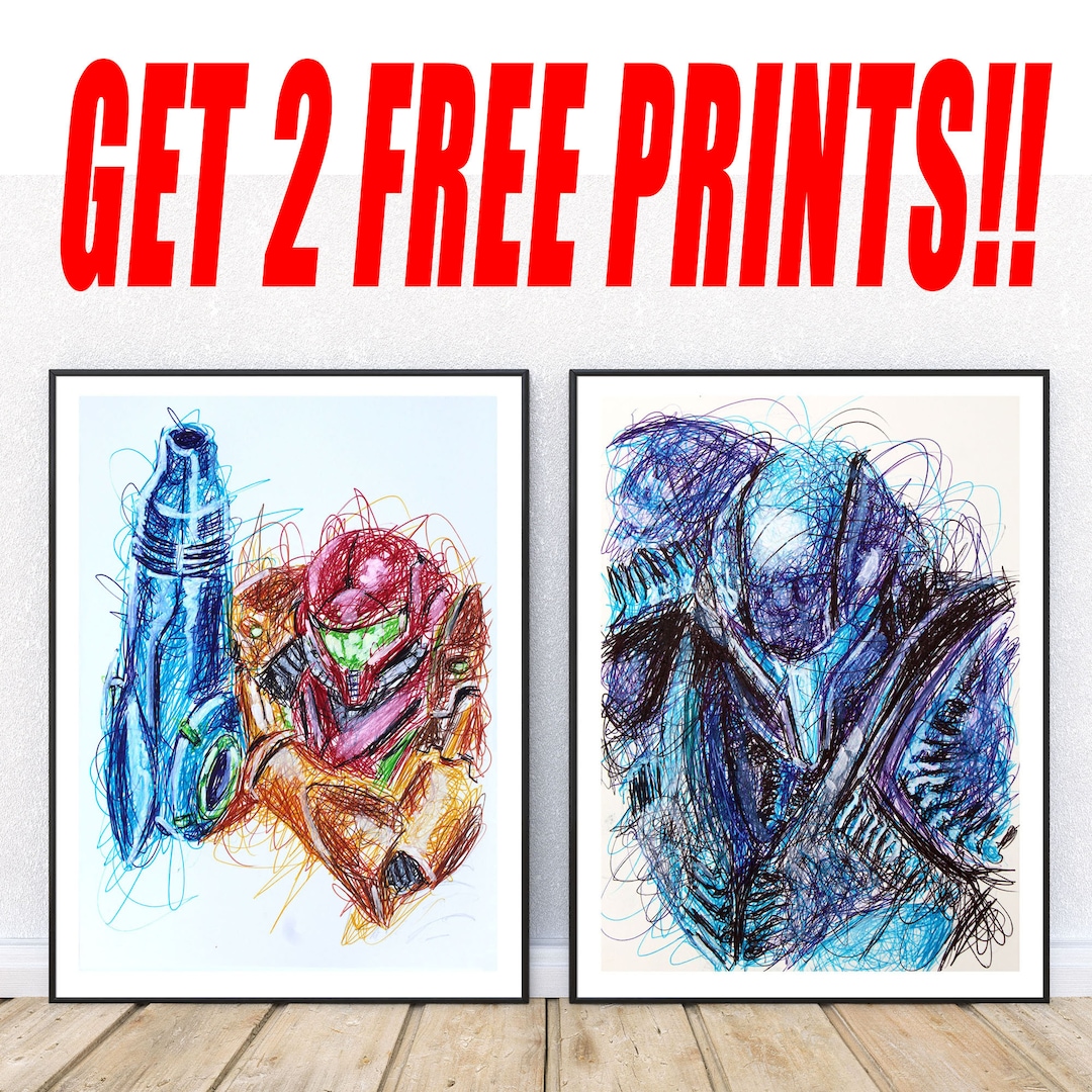 Samus and Dark Samus Ballpoint Pen Print Set, GET 2 FREE PRINTS ...