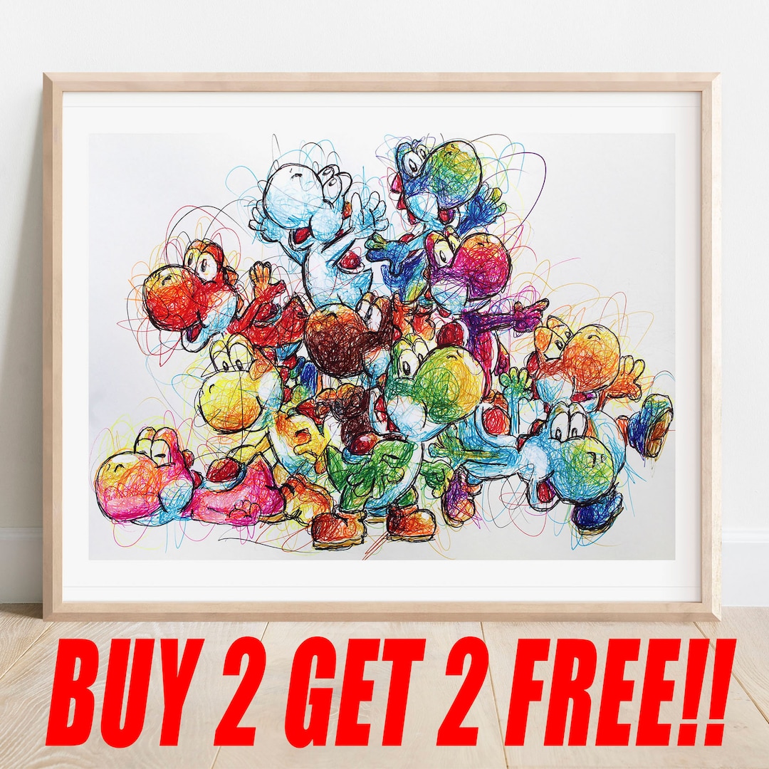 Yoshi's Island Ballpoint Pen Print, Buy 2 Get 2 FREE, Nintendo Artwork ...