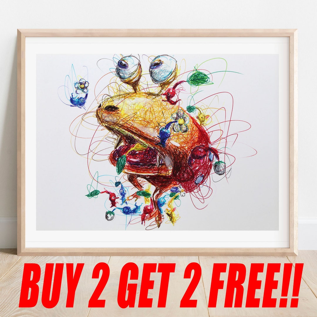 Bulborb Ballpoint Pen Print, Buy 2 Get 2 FREE, Pikmin Artwork, Gamecube ...