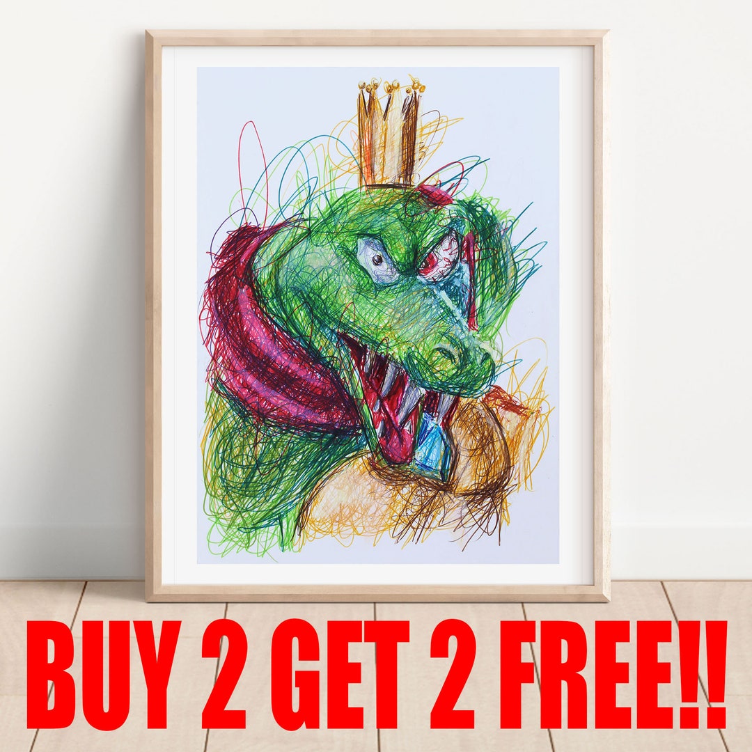 King K Rool Ballpoint Pen Print, Buy 2 Get 2 FREE, Donkey Kong Country ...