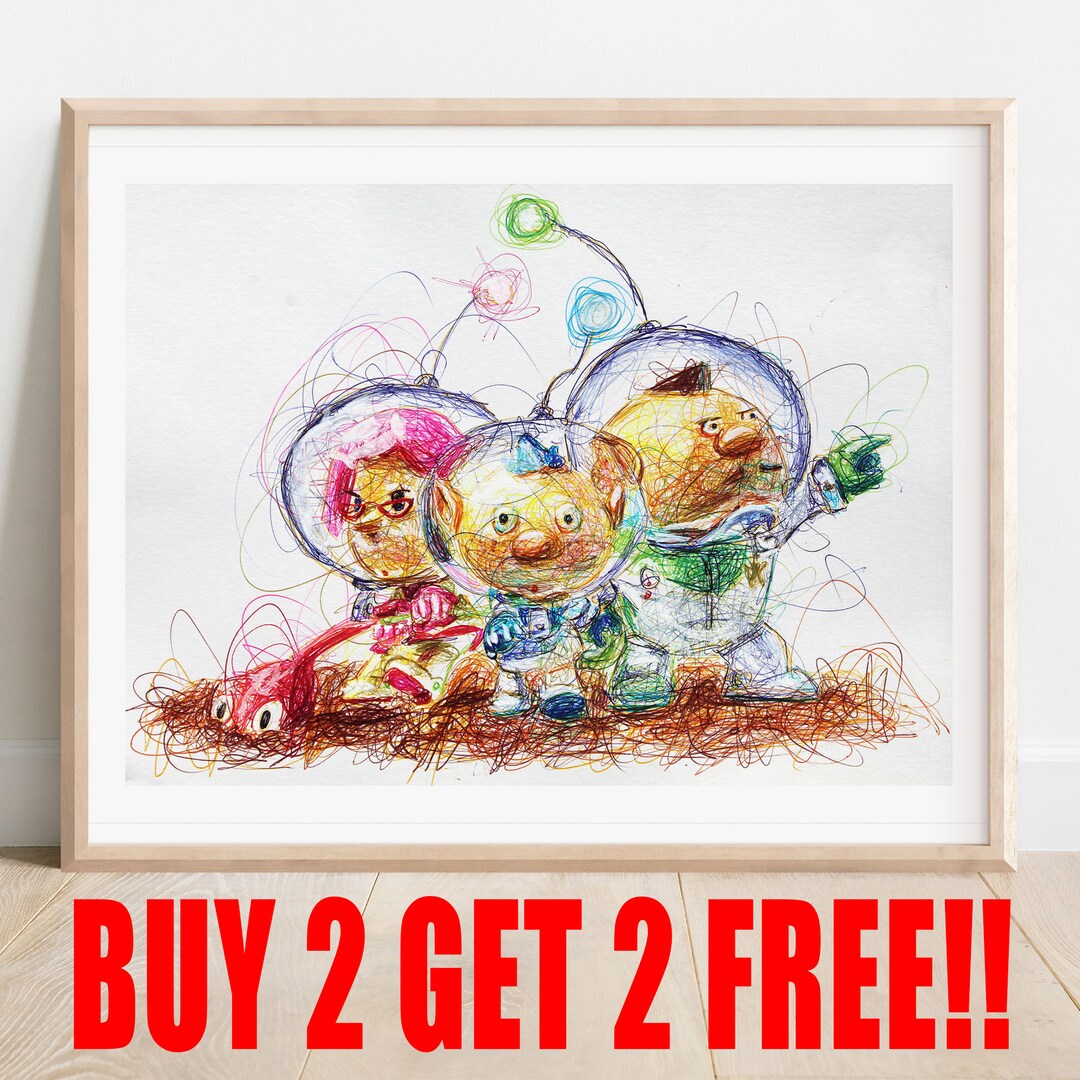 Pikmin 4 Captains Ballpoint Pen Print, Buy 2 Get 2 FREE, Pikmin Art ...